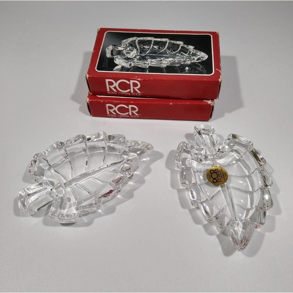 Foglia | Accents | Royal Crystal Rock Made In Italy Lead Crystal Leaf ...